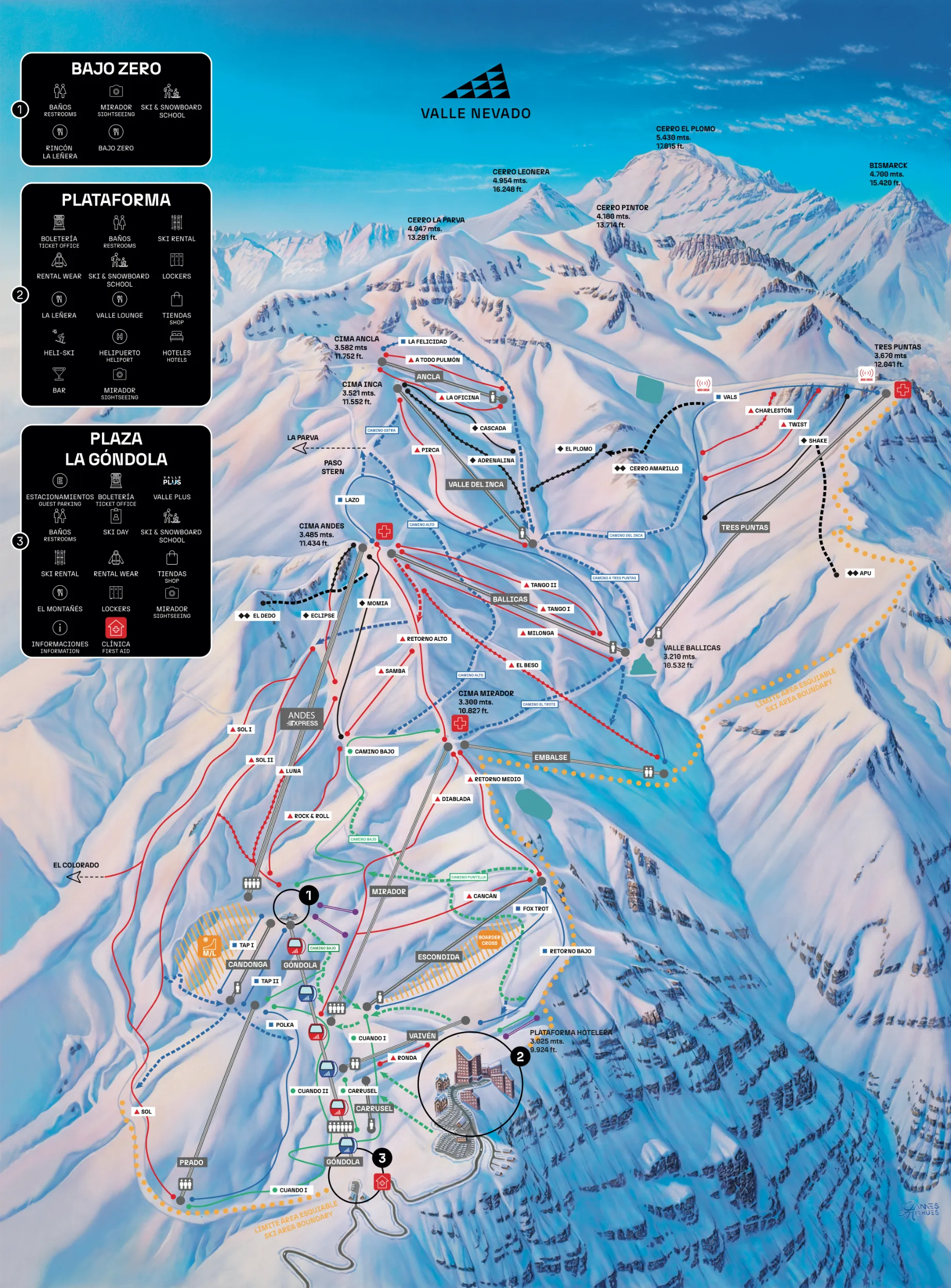 Winter Map – Valle Nevado